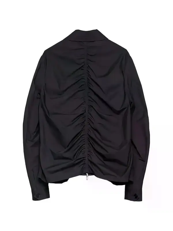 MASU Ruched Zip-up Jacket - Black
