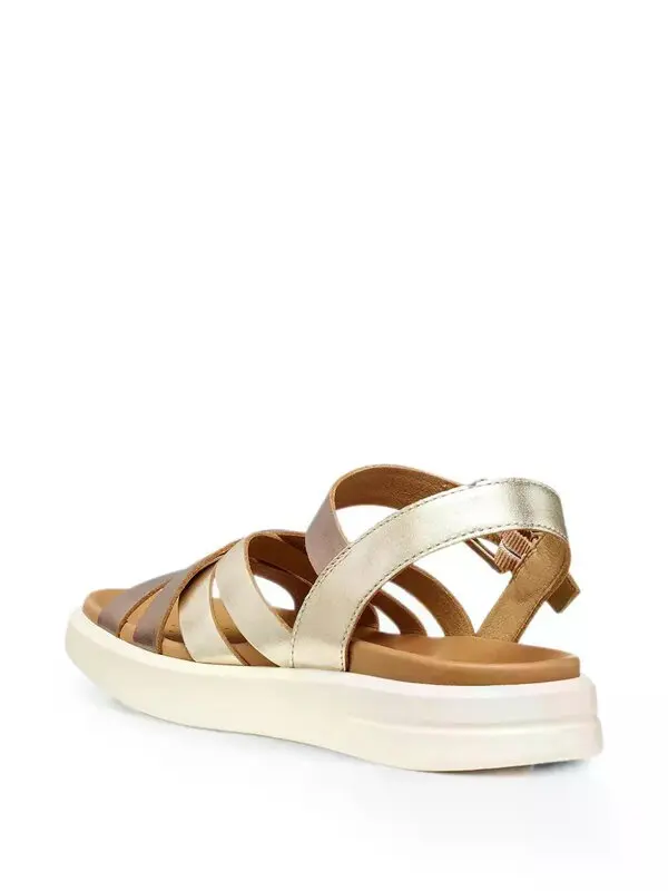 Geox Xand 2s Metallic-finish Crossover-strap Sandals