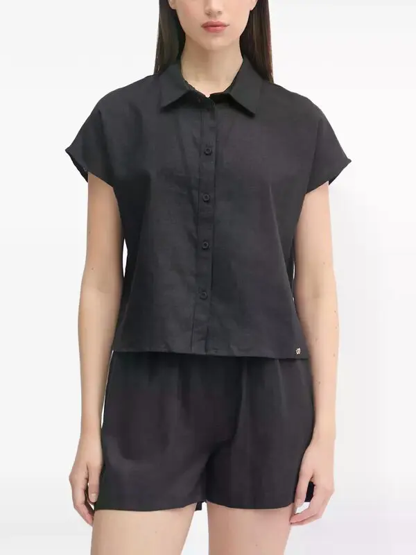 GAUDI Button-up Short-sleeve Shirt - Black