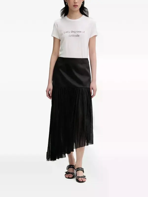 Miss Sixty Pleated-detail Asymmetric Midi Skirt - Black