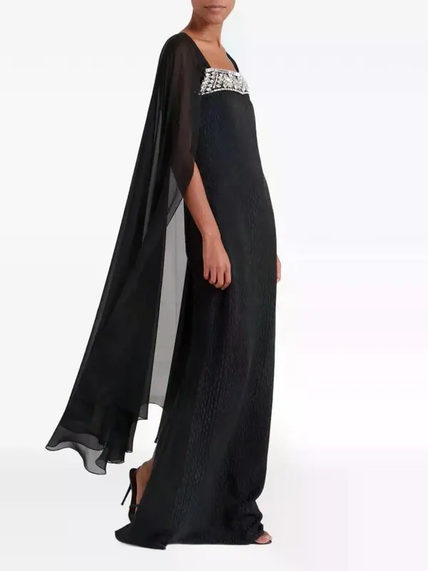 TEMPERLEY LONDON Pyramus Crystal-embellished Cape Gown