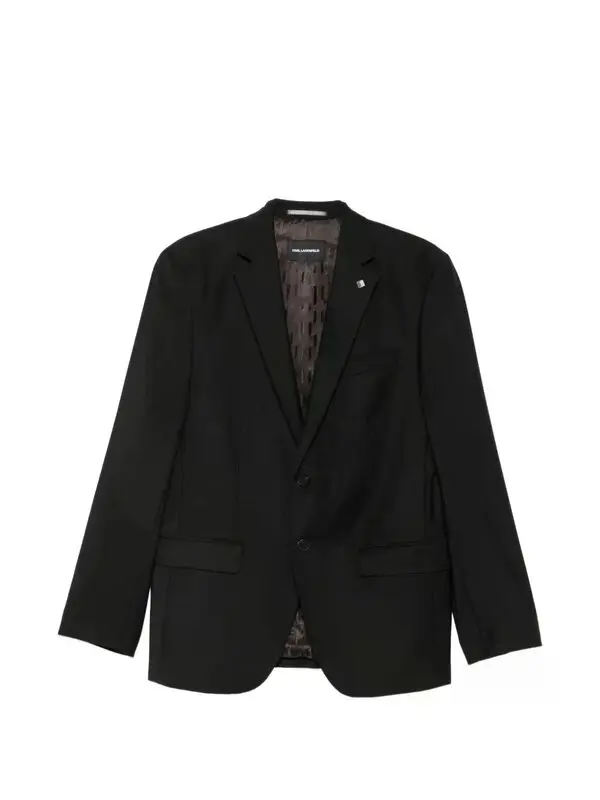 Karl Lagerfeld Single-breasted Buttoned Blazer - Black