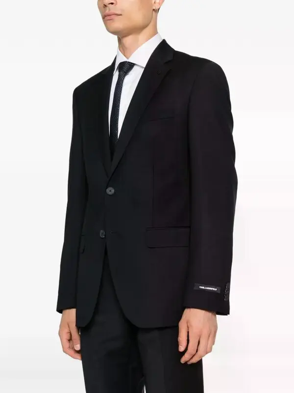 Karl Lagerfeld Single-breasted Buttoned Blazer - Blue