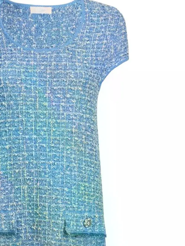 Liu Jo Tweed-effect Button-detail Mini Dress