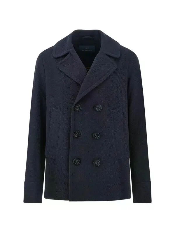 Paul & Shark Double-breasted Pea Coat - Blue