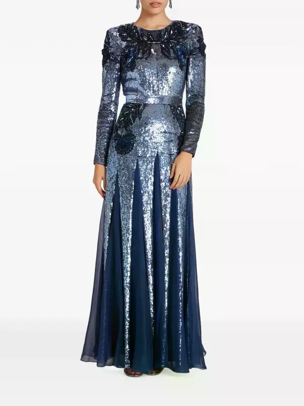 TEMPERLEY LONDON Porta Floral-embroidered Maxi Dress