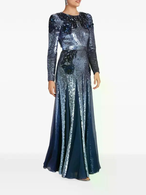 TEMPERLEY LONDON Porta Floral-embroidered Maxi Dress