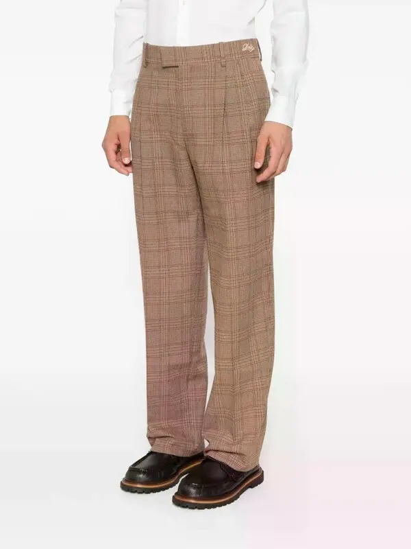Drole De Monsieur Check-pattern Pleated Trousers - Brown