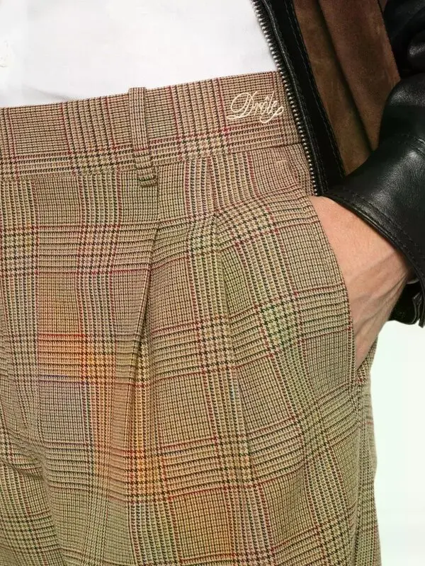 Drole De Monsieur Check-pattern Pleated Trousers