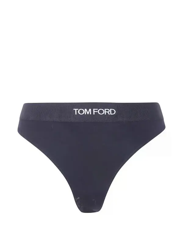 TOM FORD Logo-waistband Thong - Black