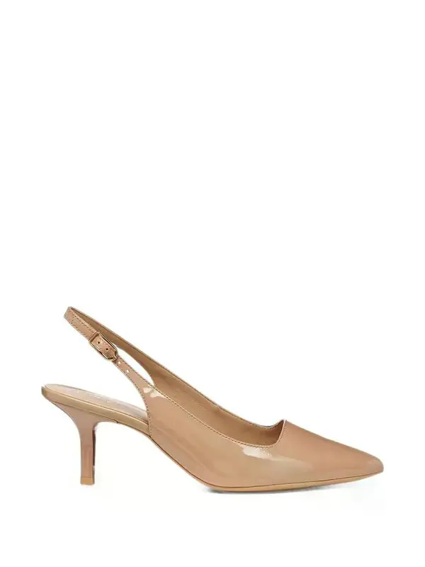 Geox Kleopy Patent-finish Slingback-strap Heeled Pumps - Neutrals