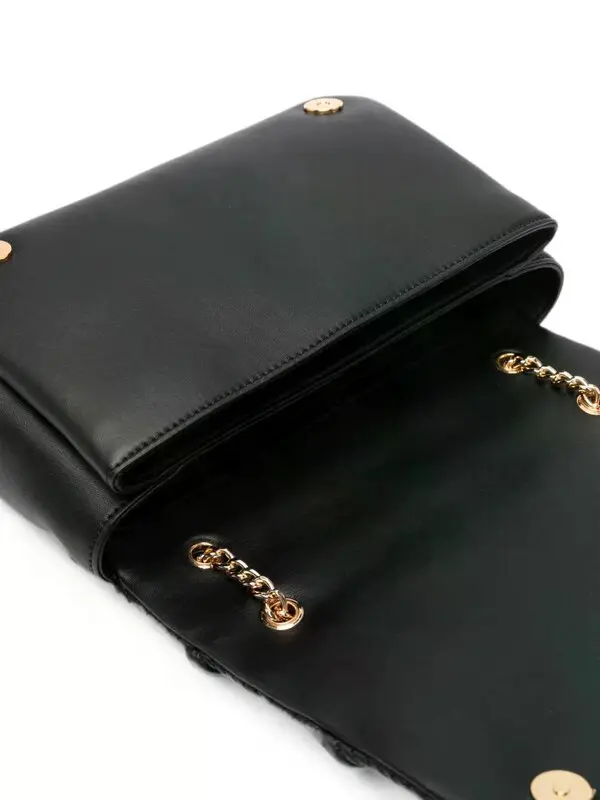 Moschino Quilted Logo Plaque Shoulder Bag