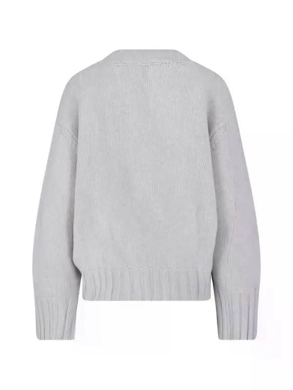 Attico Asymmetric-hem Embroidered-logo Sweater