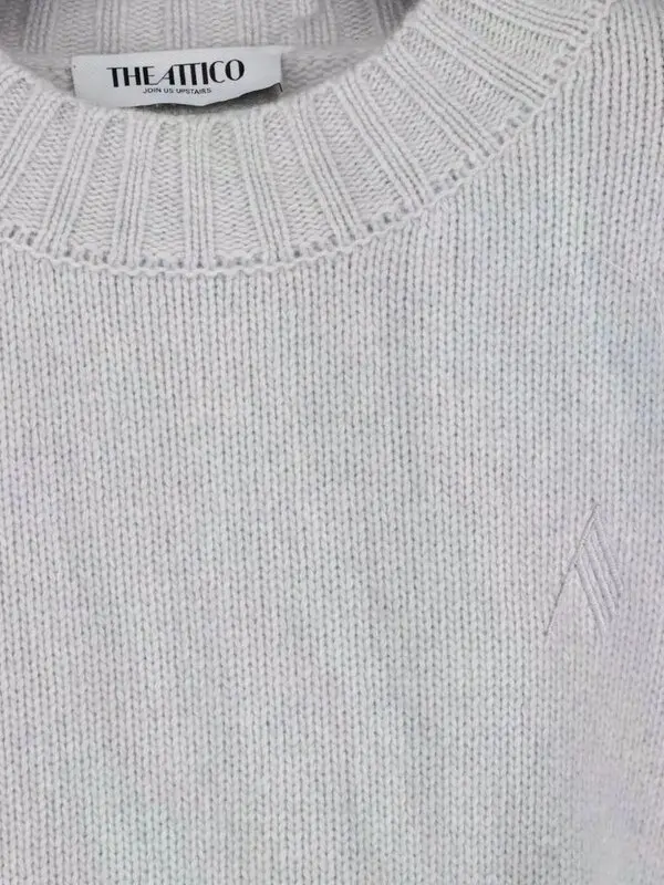 Attico Asymmetric-hem Embroidered-logo Sweater