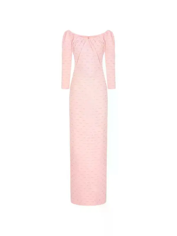 V:PM ATELIER Birgitte Crystal-embellished Ruched Maxi Dress - Pink