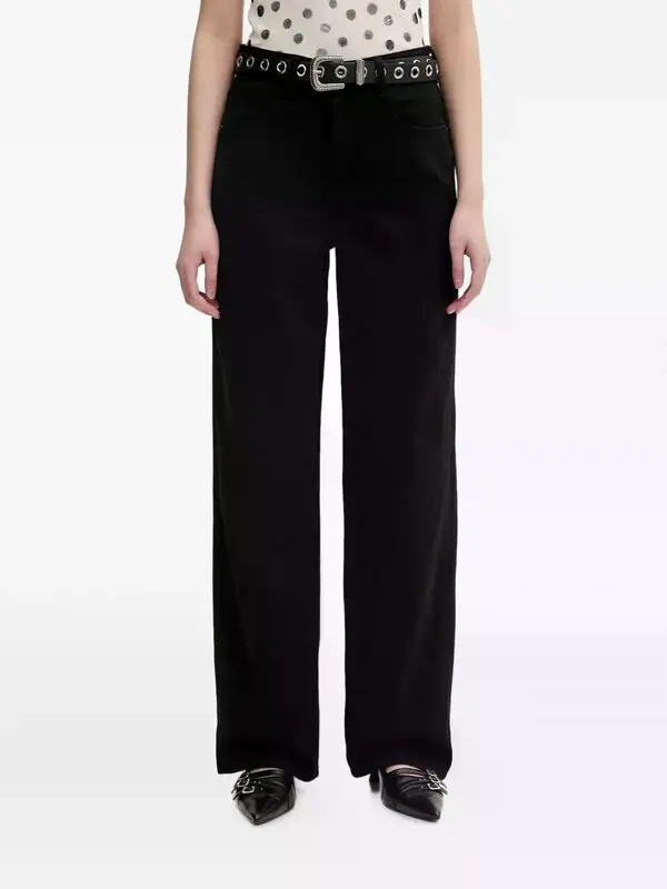 Miss Sixty Logo-patch Mid-rise Straight-leg Jeans - Black