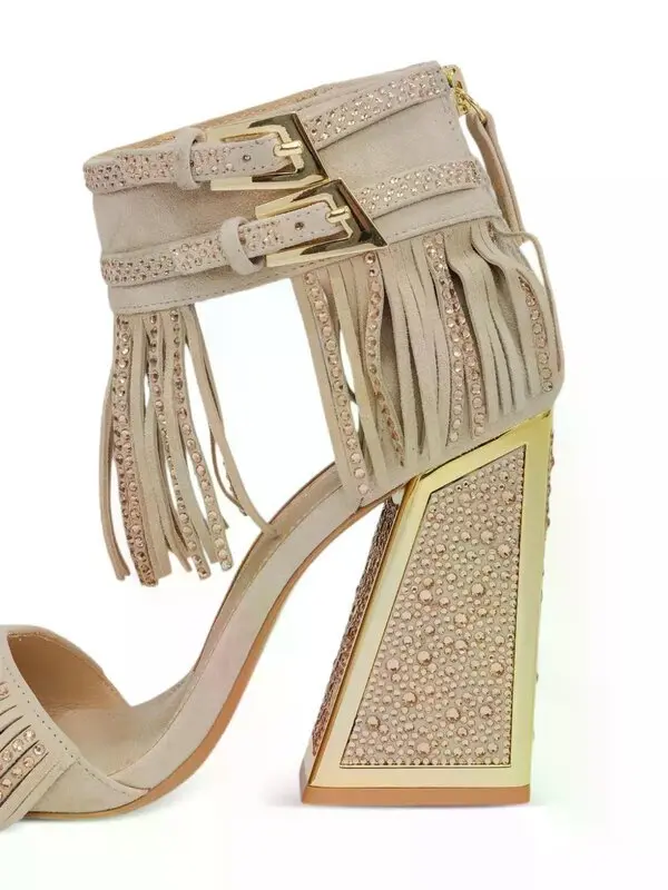 KAT MACONIE Shalini Embellished Fringed Sandals