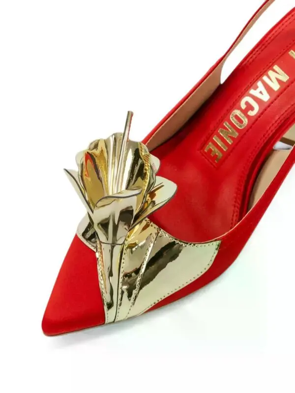 KAT MACONIE Tamannaah Floral-detail Slingback Pumps - Red