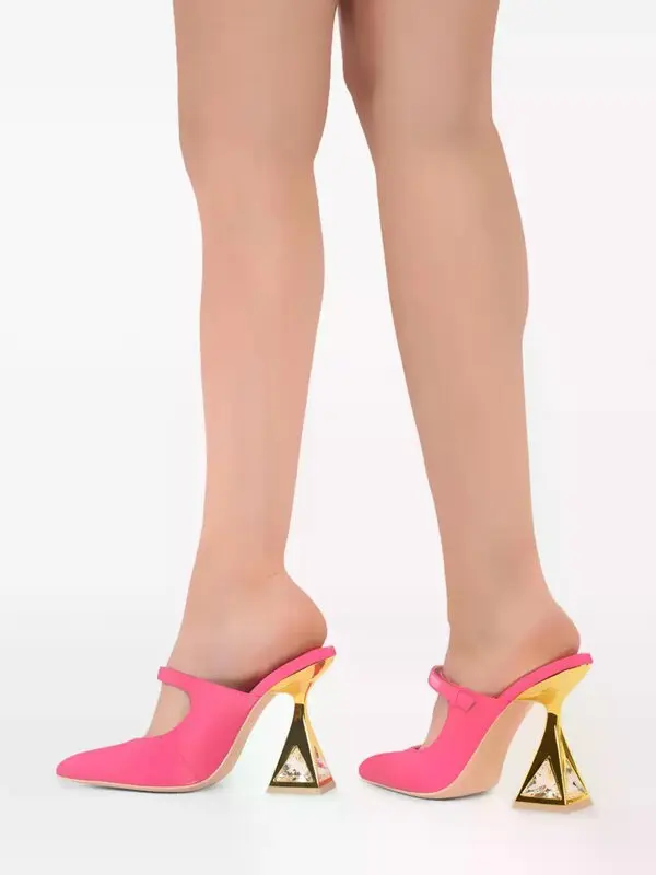KAT MACONIE Crystal-embellished Pointed-toe Mules