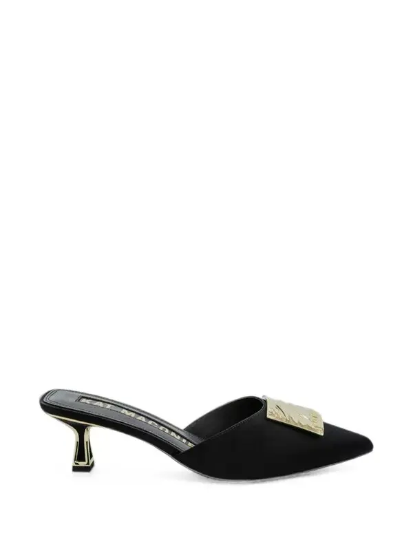 KAT MACONIE Rosemin Logo-plaque Pointed-toe Mules - Black