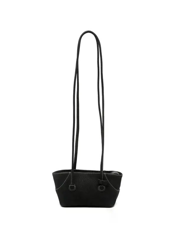 MARGESHERWOOD Contrast-stitched Leather Crossbody Bag - Black