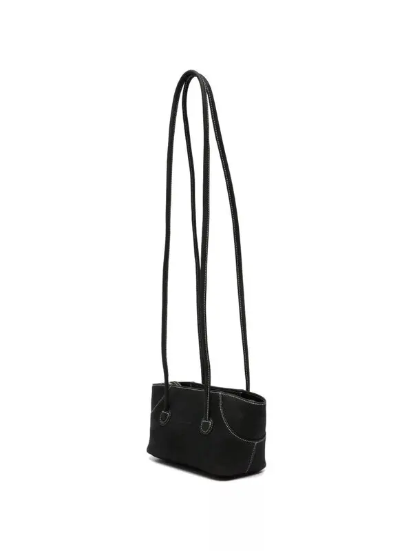 MARGESHERWOOD Contrast-stitched Leather Crossbody Bag - Black