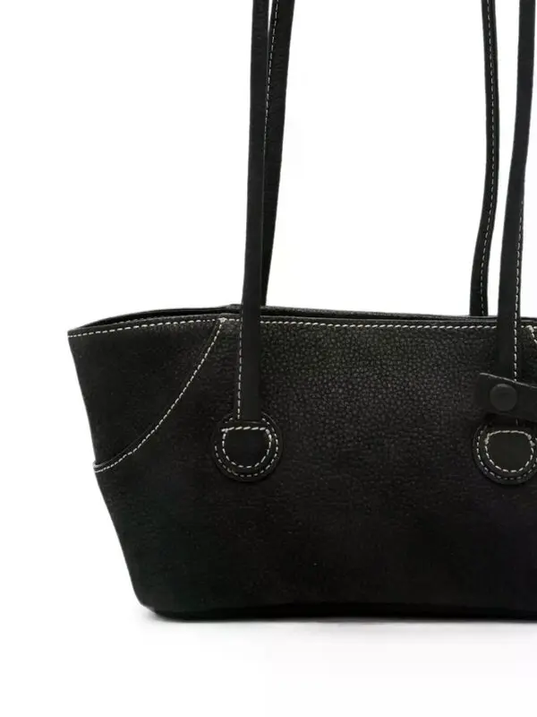 MARGESHERWOOD Contrast-stitched Leather Crossbody Bag - Black