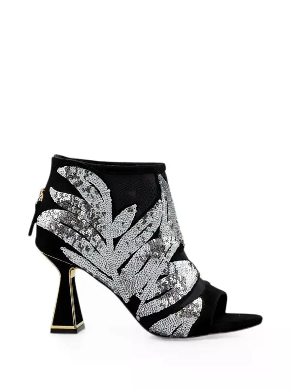 KAT MACONIE Sequin-embellished Peep-toe Sandals - Black