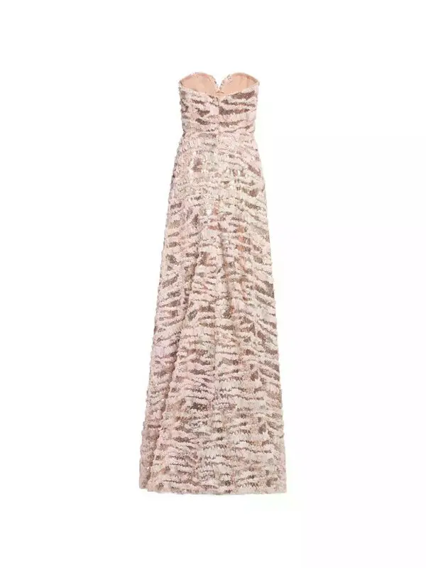 Elie Saab Sequin Embellished Strapless Maxi Dress