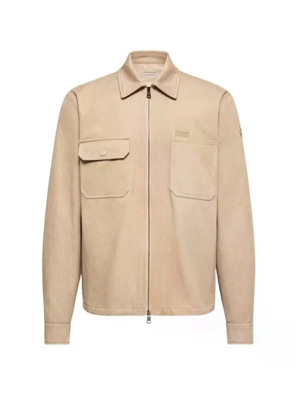 Moncler Zip-up Chest-pocket Shirt Jacket - Neutrals