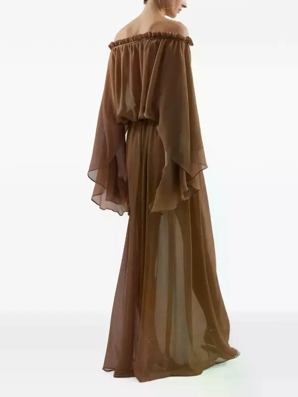 TALLER MARMO Ouarzazate Off-the-shoulder Silk Maxi Dress