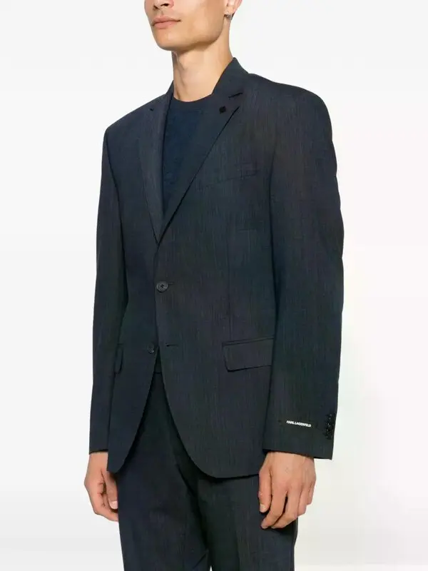Karl Lagerfeld Single-breasted Notch-lapel Blazer - Blue