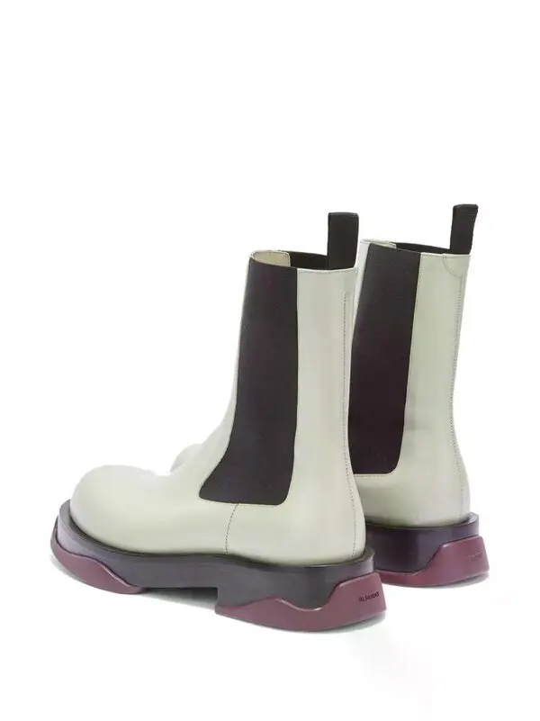 JIL SANDER Round-toe Leather Ankle Boots