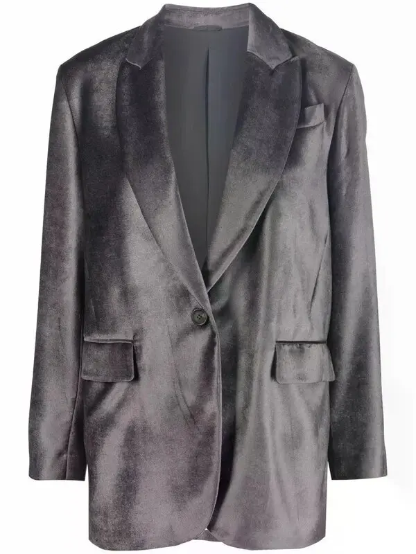 Brunello Cucinelli Chain-trim Single-breasted Blazer - Grey