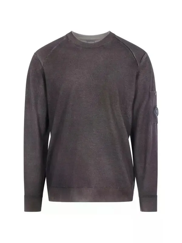 C.P. COMPANY Lens-detail Raglan-sleeve Sweater - Brown