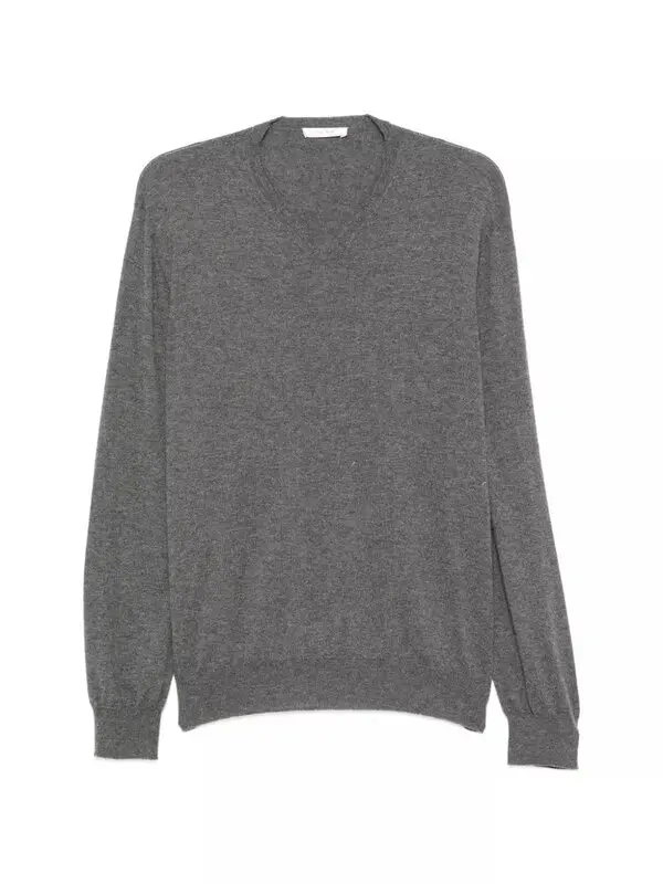 THE ROW Mapple V-neck Cashmere Sweater - Grey
