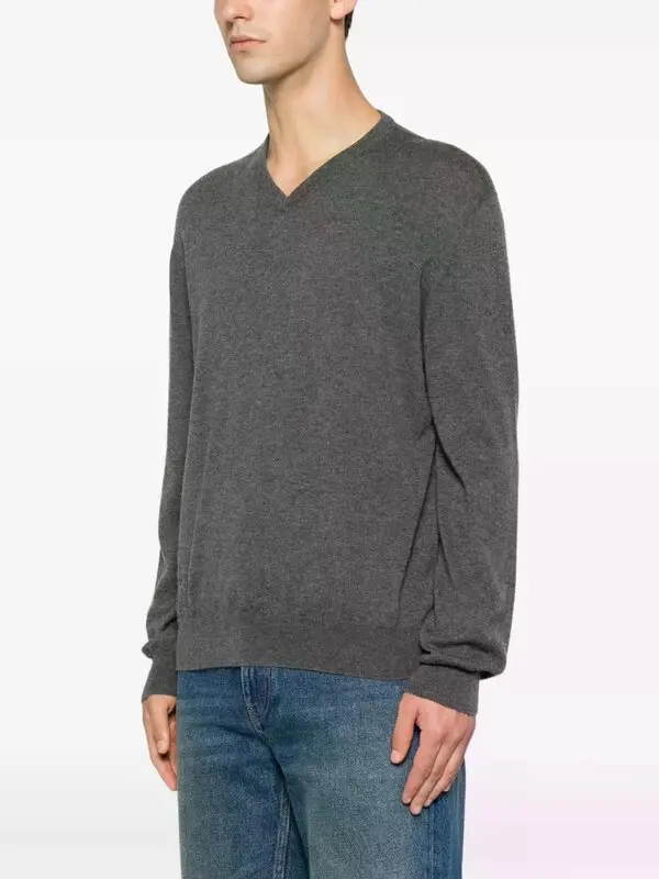 THE ROW Mapple V-neck Cashmere Sweater - Grey