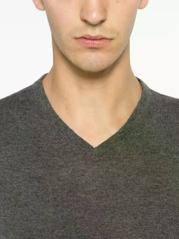 THE ROW Mapple V-neck Cashmere Sweater - Grey