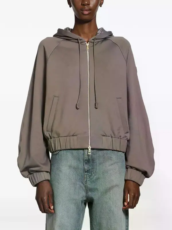 Moncler Zip-up Fleece Hoodie - Grey