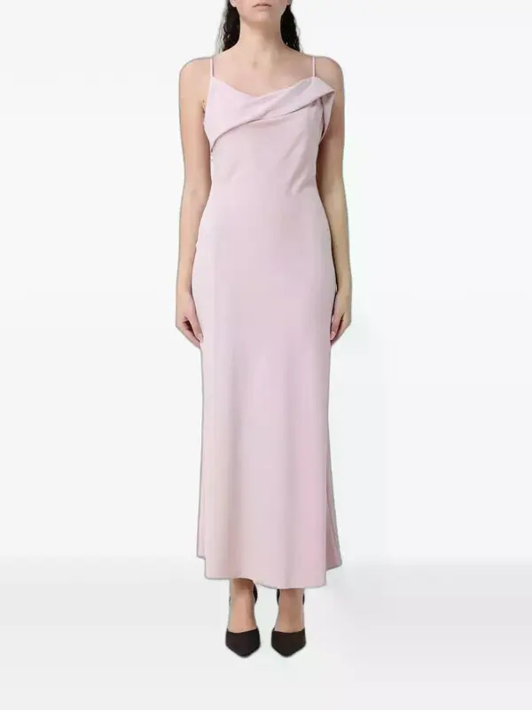 HANITA Maxi Asymmetric Cowl-neck Dress - Pink