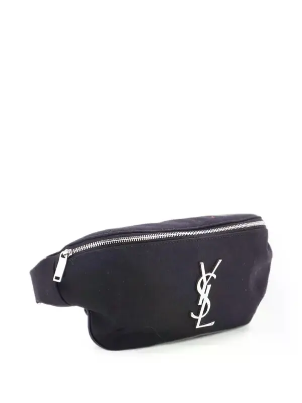 Saint Laurent Classic Monogram Canvas Belt Bag - Black