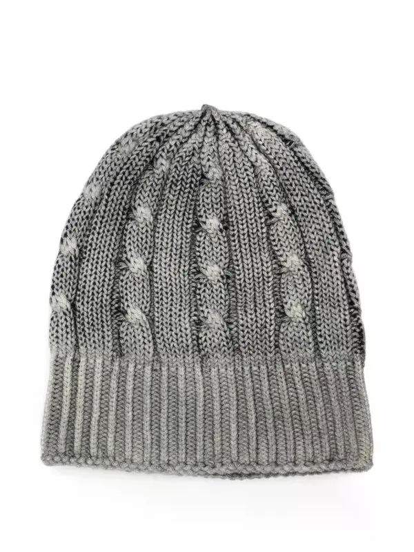 Avant Toi Cable-knit Beanie Hat - Grey