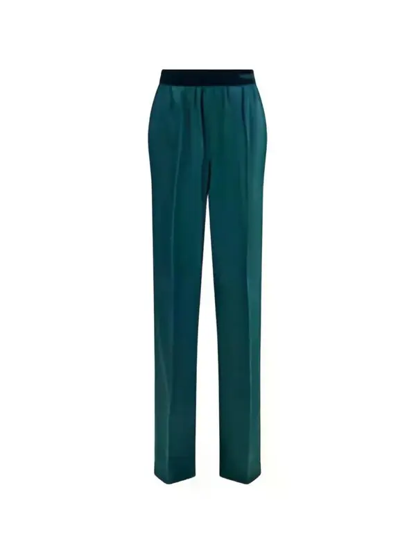 TOM FORD Logo-waistband Silk Trousers - Blue