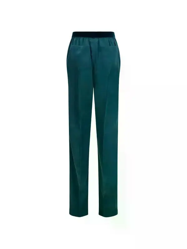 TOM FORD Logo-waistband Silk Trousers - Blue