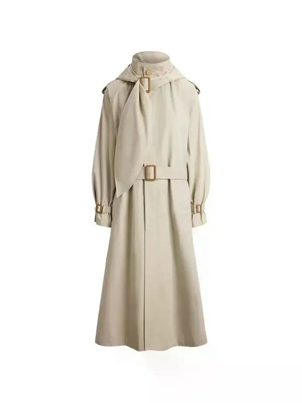 Polo Ralph Lauren Buckled-scarf A-line Trench Coat - Neutrals
