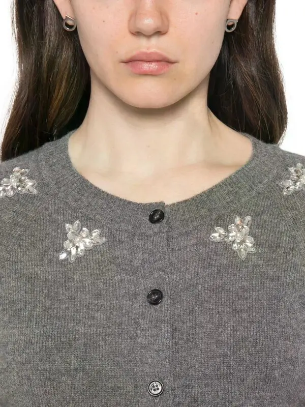 Simone Rocha Crystal-embellished Cashmere Cardigan