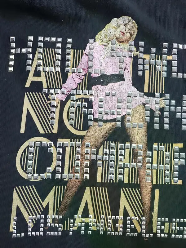 HTC LOS ANGELES Christina Studded Graphic-print T-shirt