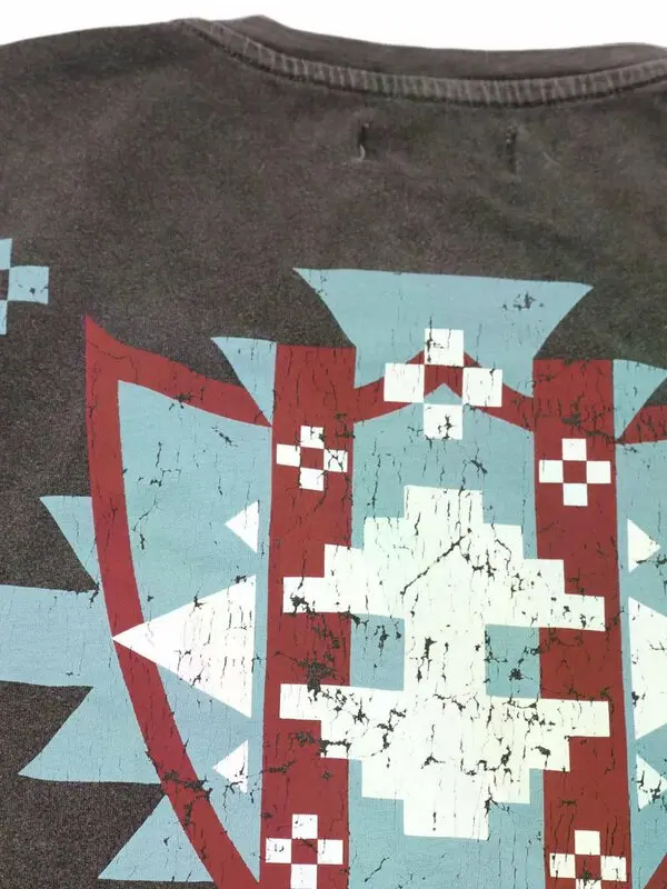 HTC LOS ANGELES Distressed-effect Back-print T-shirt