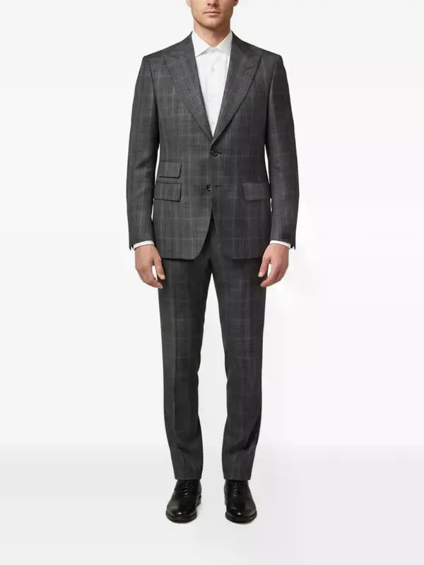 TOM FORD Plaid Peak-lapel Suit - Grey