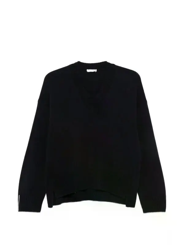 Peserico V-neck Ribbed-trim Jumper - Blue